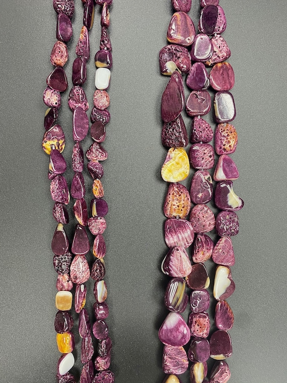 Purple Spiny Oyster Shell Irregular Strand - Etsy