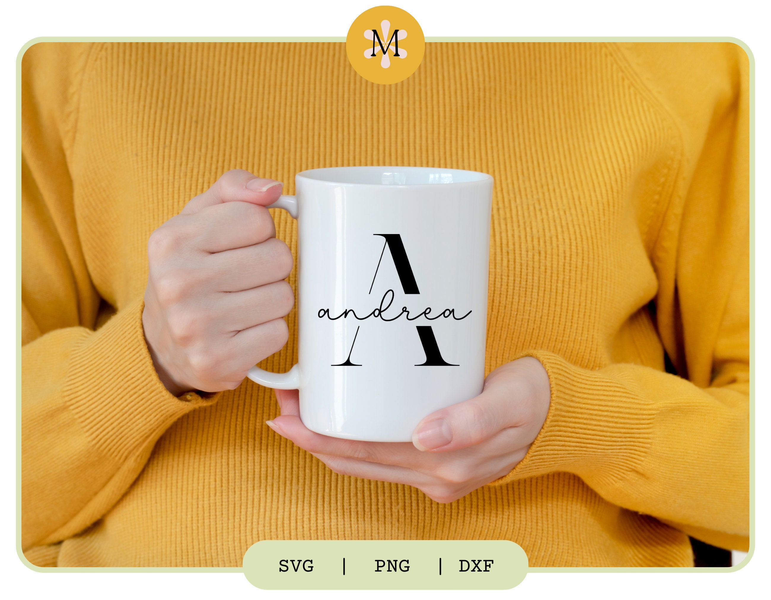 Personalized INITIAL Cutout SVG Customizable Name Letter Monogram ...