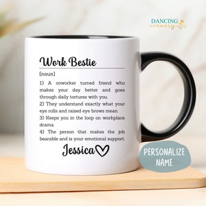 Work Bestie Mug Coworker Christmas Gift Office Friend Custom Cup Work ...