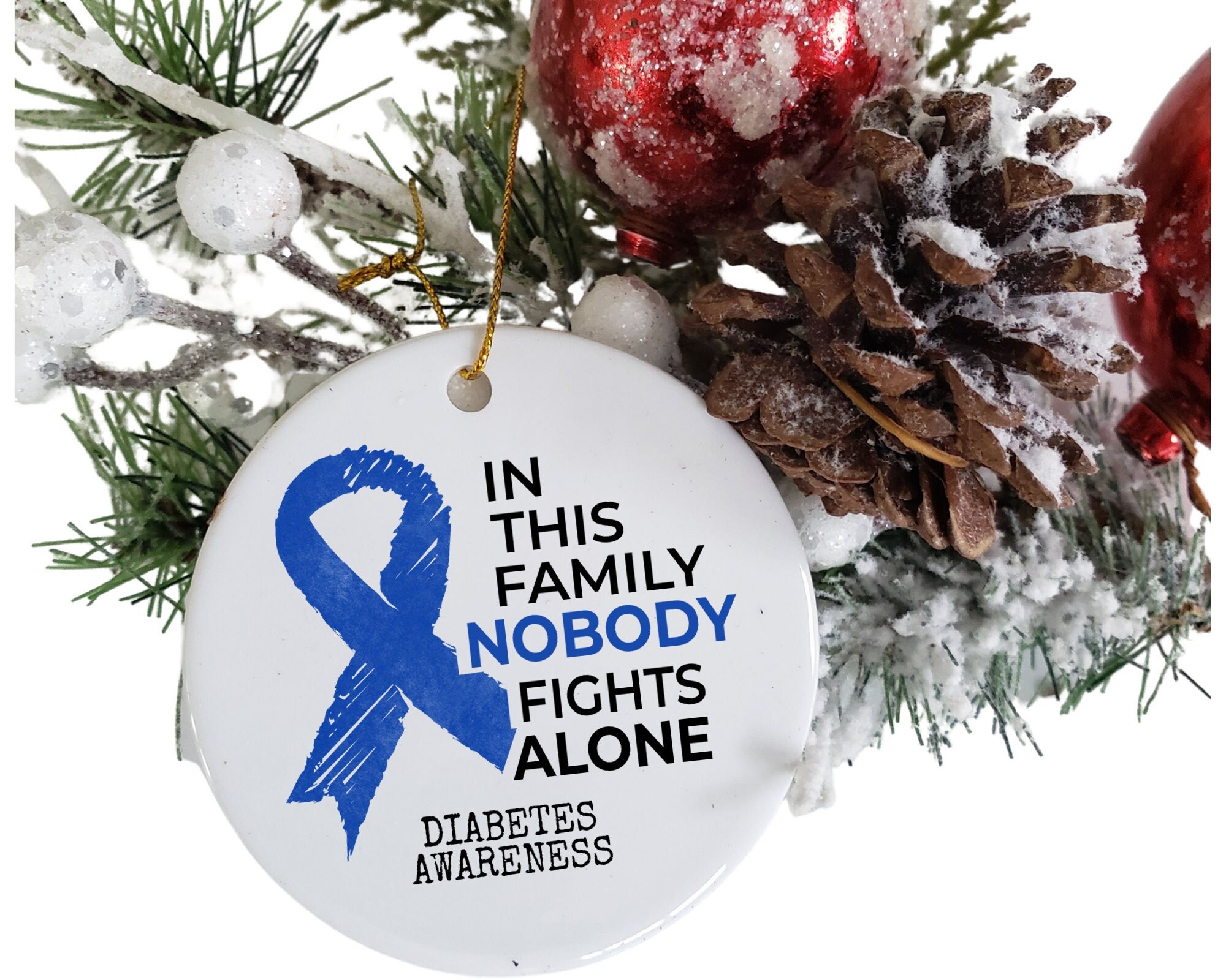 Diabetes Awareness Ornament, Diabetes Support Gifts for Men or Women ...