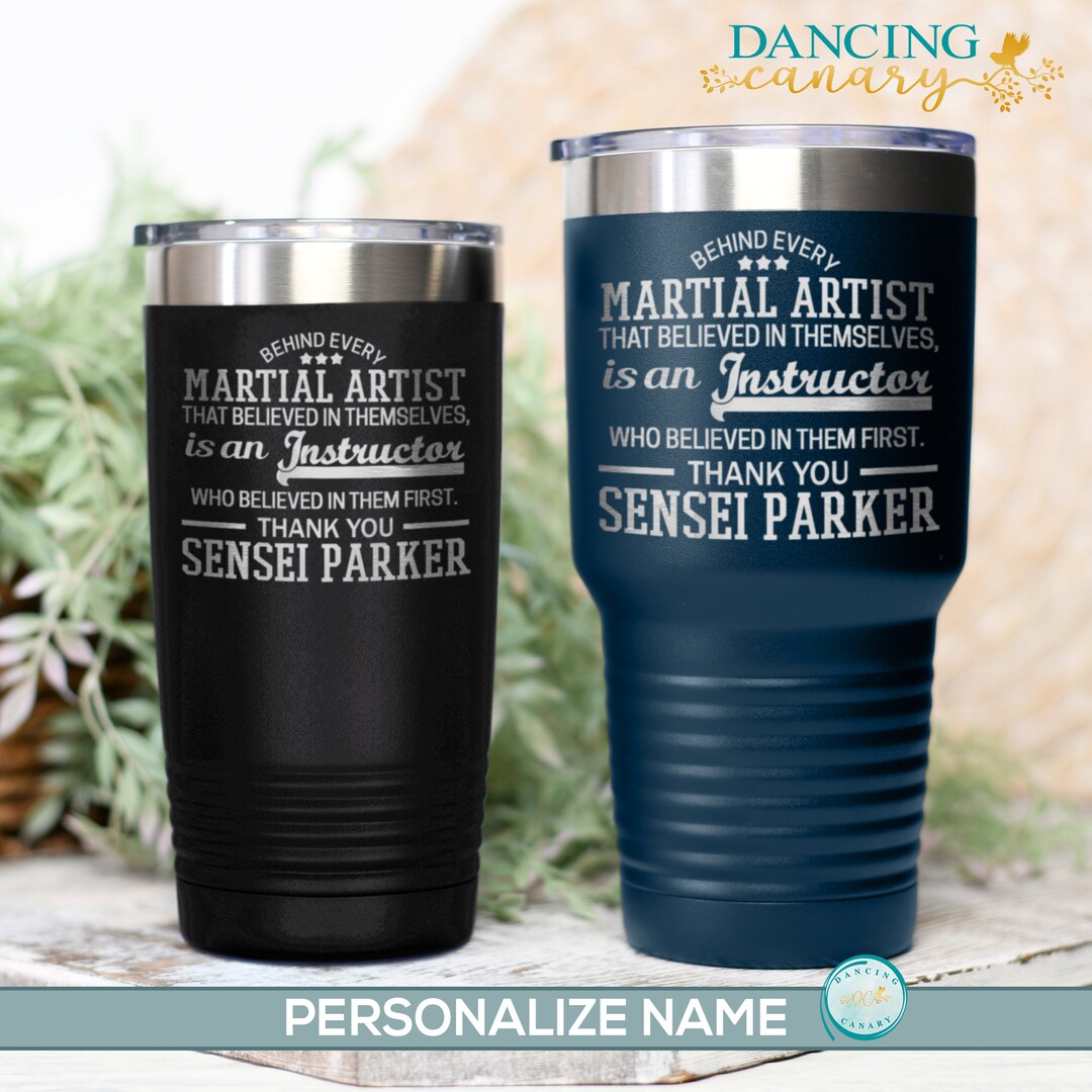 Karate Instructor Gift, Martial Arts Coach Tumbler Personalized, Sensei ...