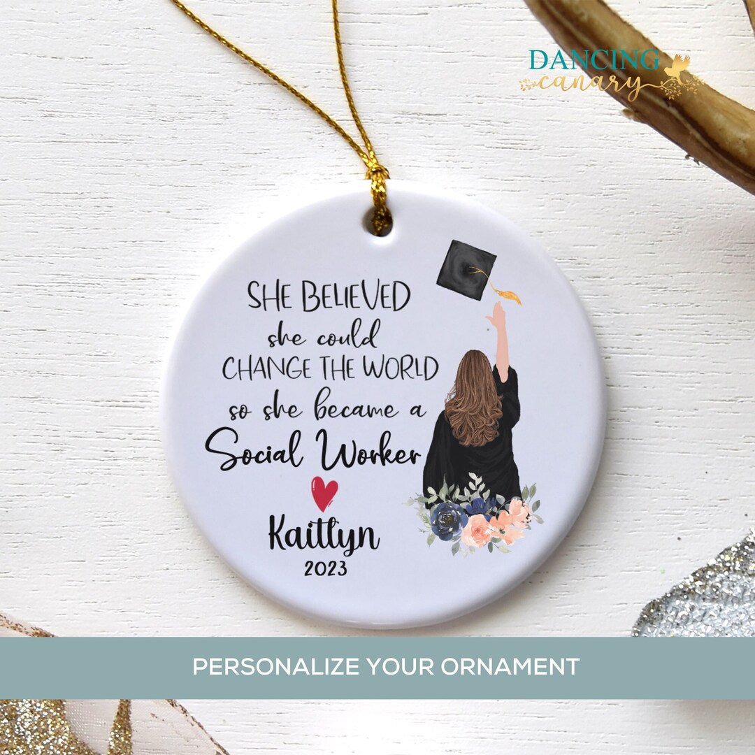 MSW Graduation Gift for Her, Social Worker Graduate Personalized ...