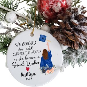 MSW Graduation Gift for Her, Social Worker Graduate Personalized ...