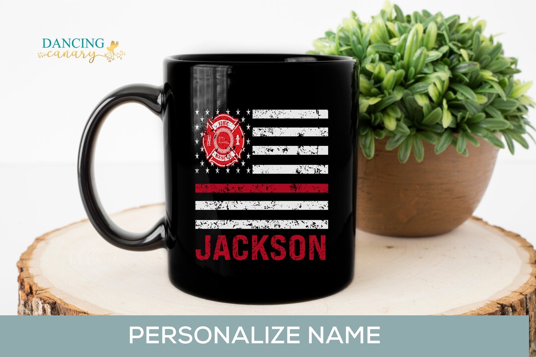 Firefighter Gift for Him Personalized, Fire Academy Graduation Flag Mug ...
