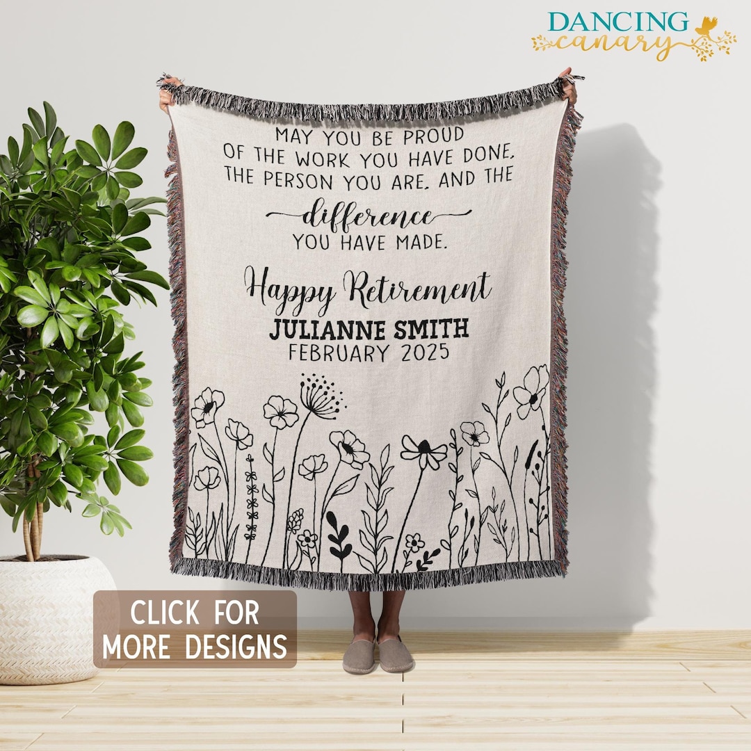 Personalized Retirement Blanket Gift for Women Coworker Farewell ...