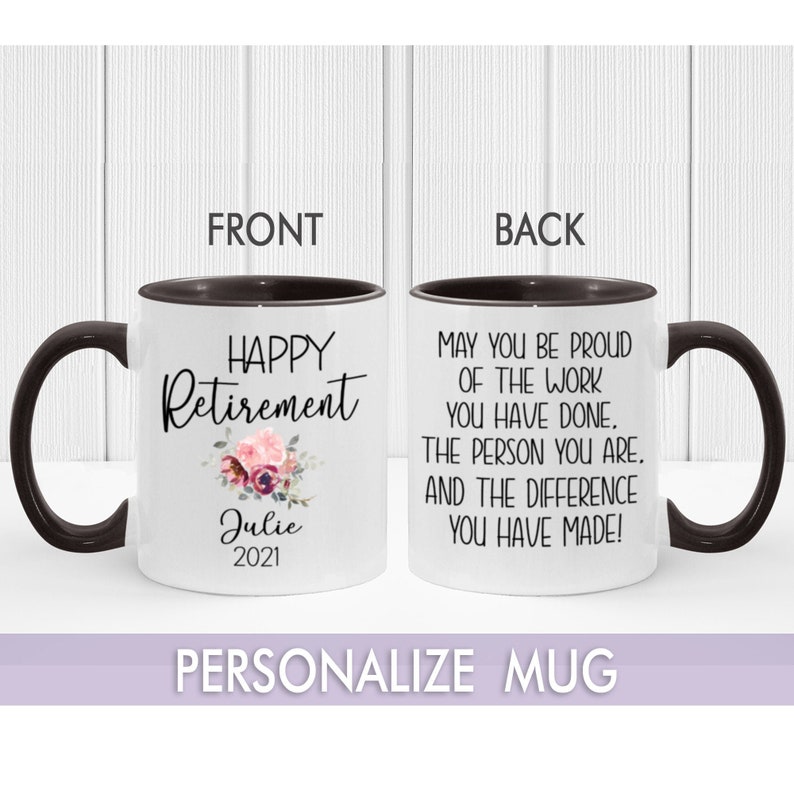 Personalized Retirement Gift for Women Happy Retirement Mug | Etsy