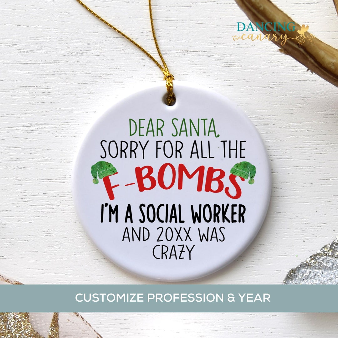 Social Worker Christmas Ornament Funny Therapist Appreciation Gift ...