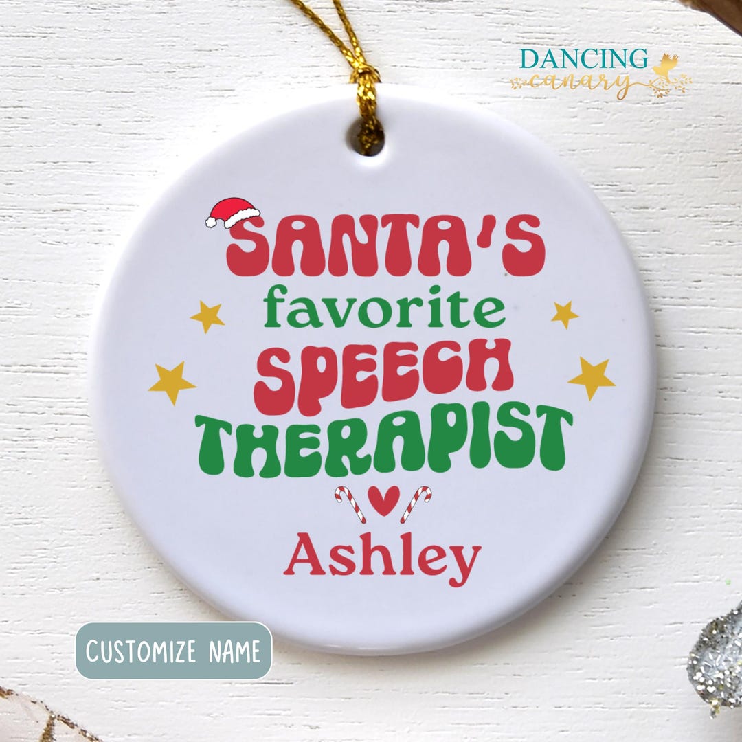 Speech Therapist Xmas Ornament Custom Speech Pathologist Thank You Gift ...