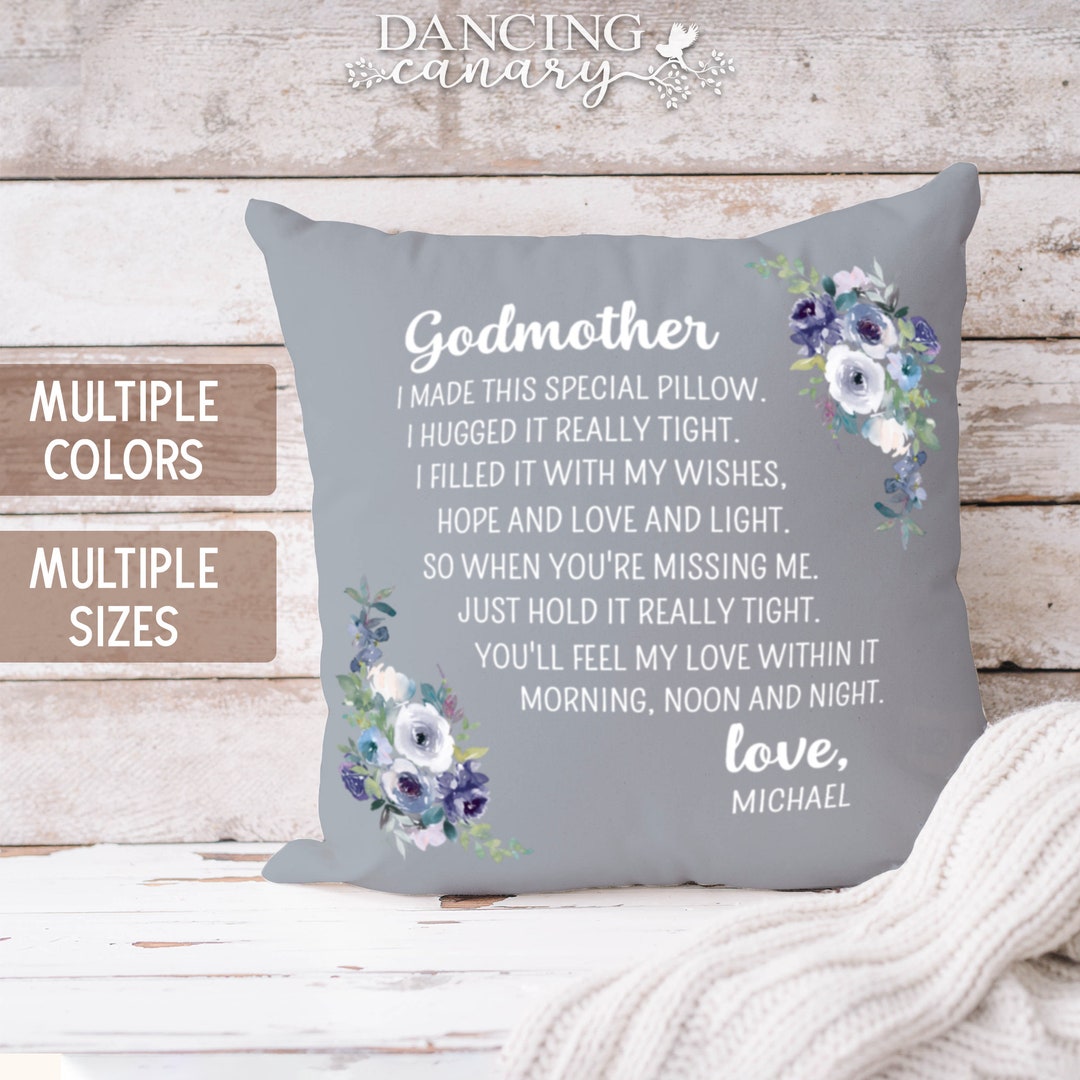 Godmother Gift From Goddaughter or Godson Cute Godmother Pillow Case ...