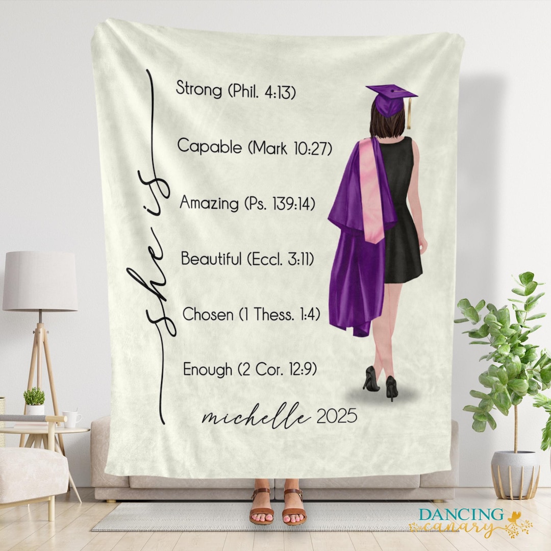 Personalized Graduation Blanket Gift for Her Senior College High School ...