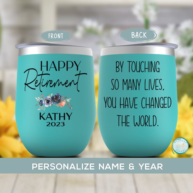 Happy Retirement Wine Cup Personalized Retirement Gift for - Etsy