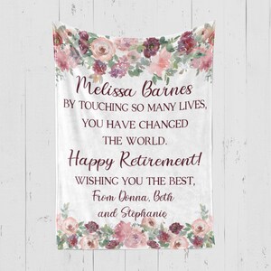 Personalized Retirement Gift for Women, Happy Retirement Name Blanket ...