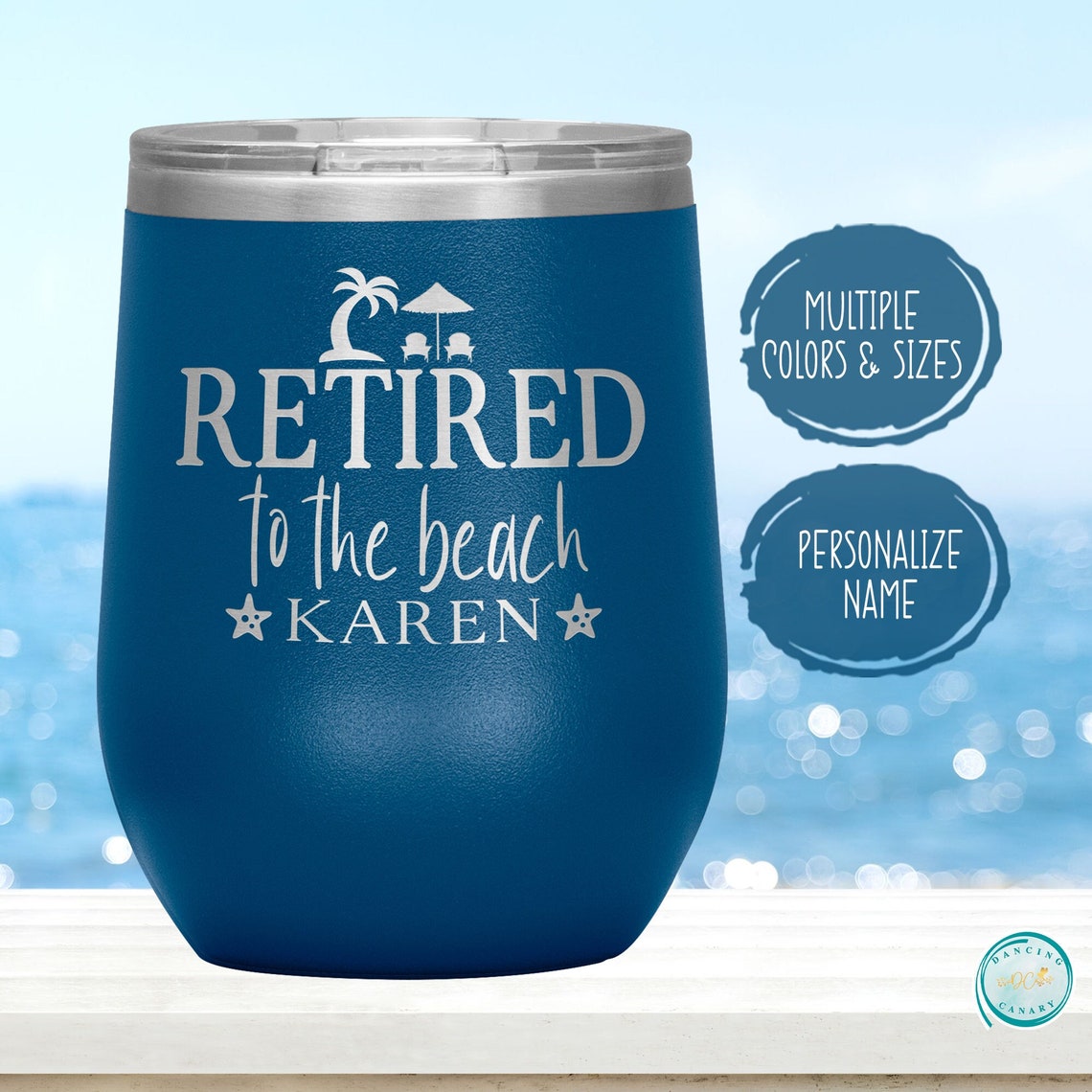 Retired to the Beach Tumbler Retirement Gift for Women or - Etsy