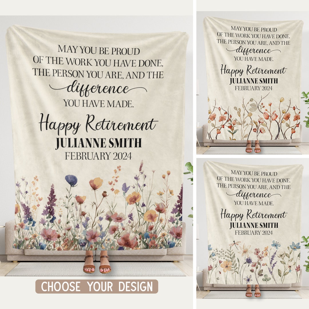 Personalized Retirement Gifts for Women Retirement Blanket for Boss ...