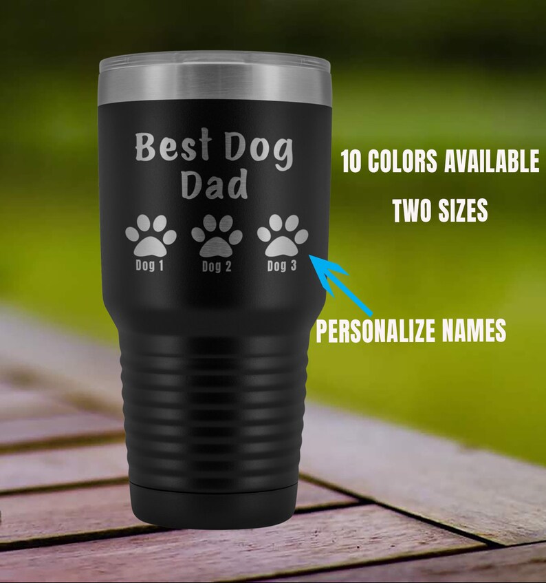 Dog Dad Tumbler Personalized Dog Dad Gift Custom Dog Cup | Etsy