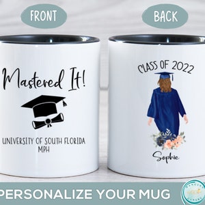 Personalized Masters Degree Graduation Gift for Her Mastered | Etsy