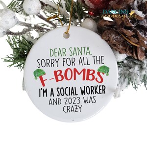 Social Worker Christmas Ornament Funny Therapist Appreciation Gift ...