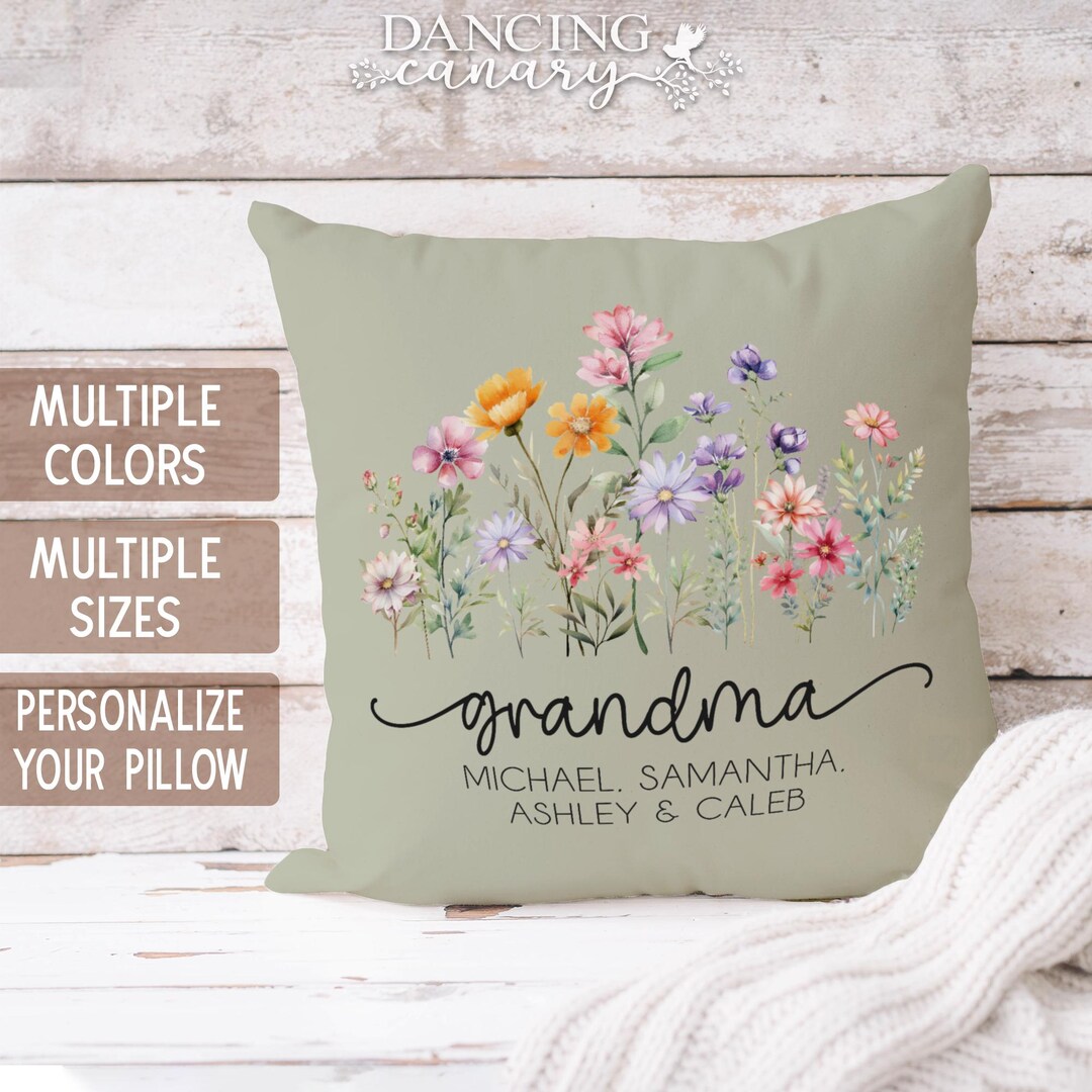 Custom Grandma Pillow From Grandkids Grandmother Gift Nana Gigi Mimi ...