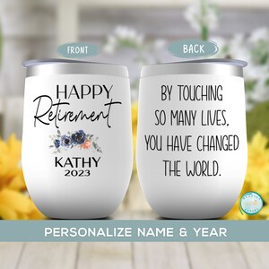 Happy Retirement Wine Cup Personalized Retirement Gift for - Etsy