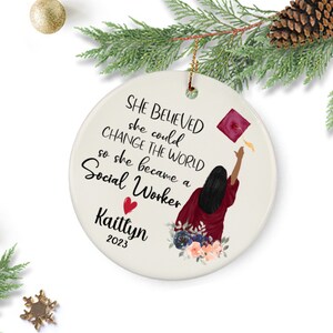 MSW Graduation Gift for Her, Social Worker Graduate Personalized ...