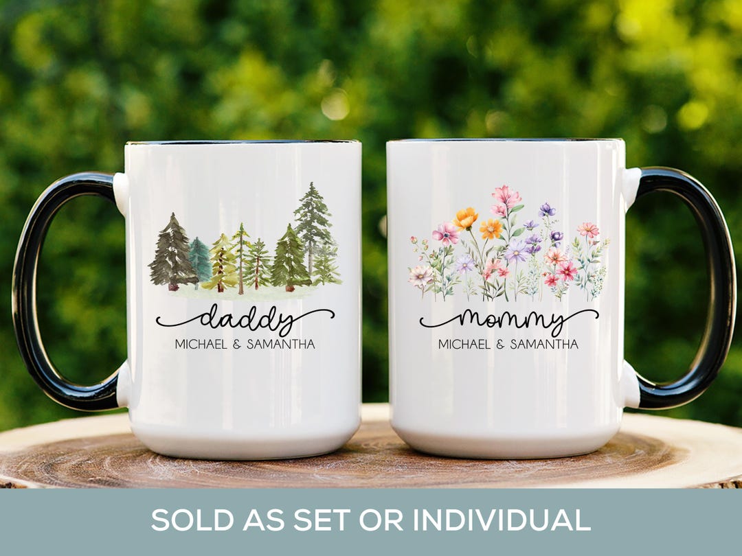 Personalized Mom and Dad Mug Set First Time Parents Gift New Daddy ...
