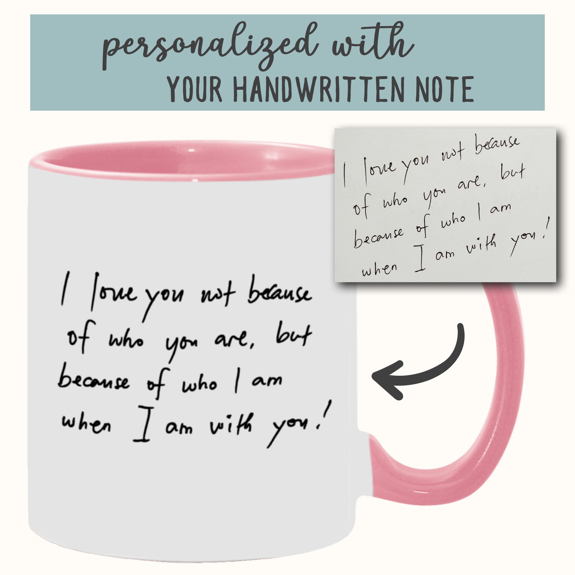 Handwritten Mug Actual Handwriting Gift Custom Love Letter - Etsy