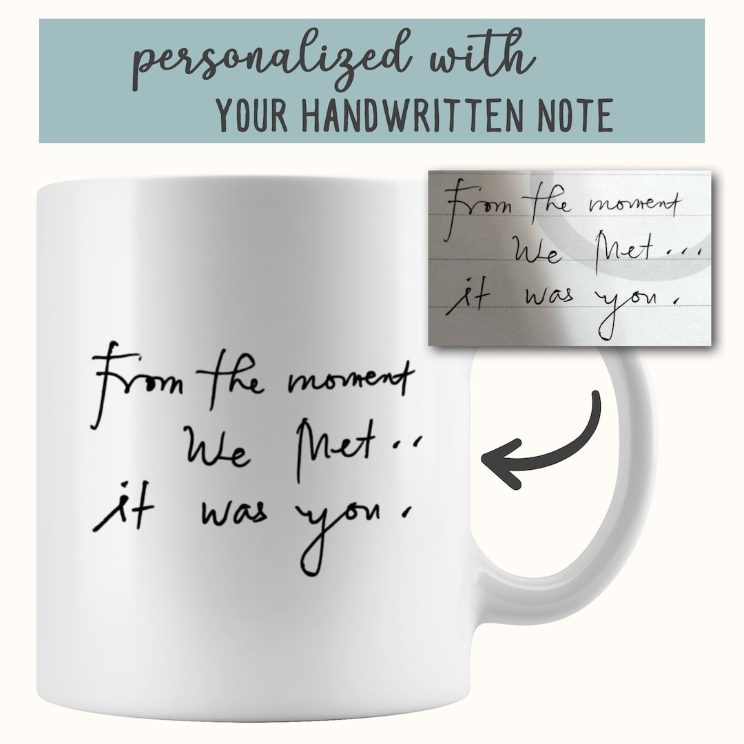 CUSTOM Handwriting Gift, Handwritten Mug, Personalized Love Letter Cup ...