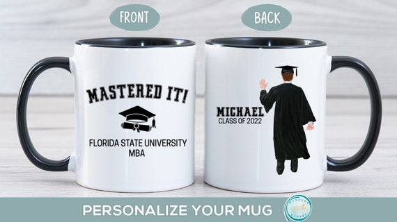 Mastered It Coffee Mug Personalized Masters Degree Graduation - Etsy
