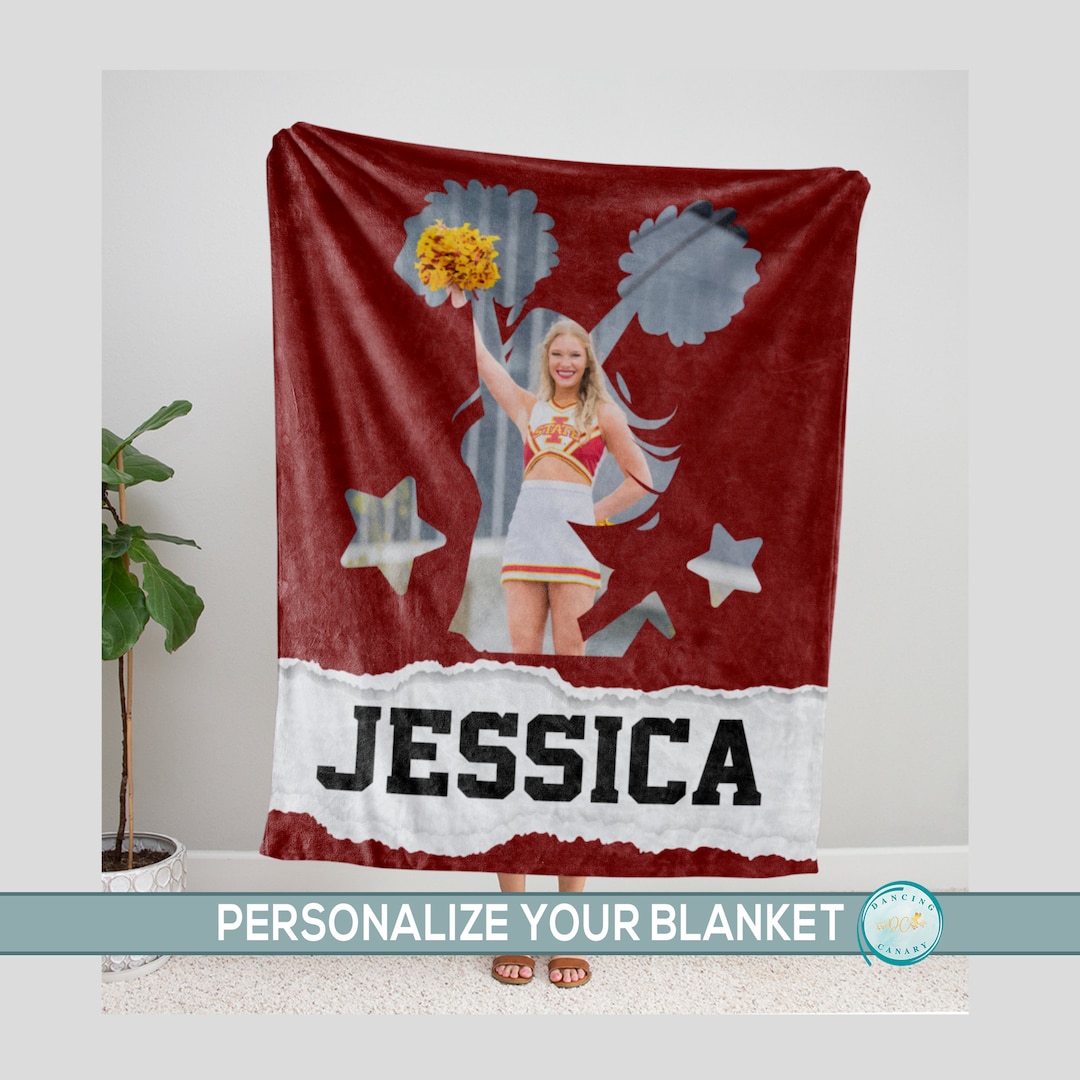 Cheerleader Photo Blanket for Kids, Cheer Squad Gift, Cheerleading ...