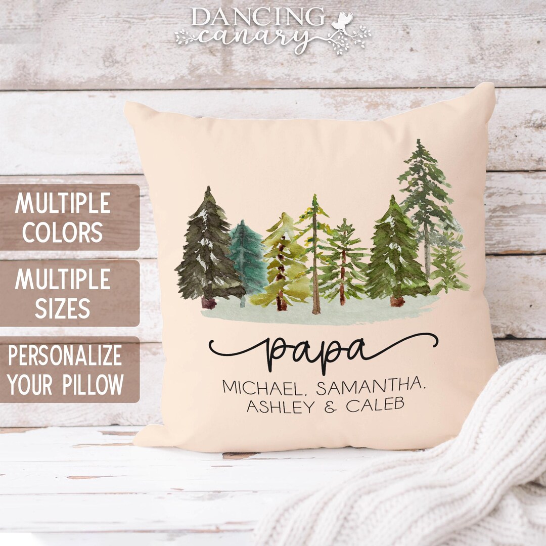 Personalized Papa Gift Grandpa and Grandchildren Pillow Dad Father in ...