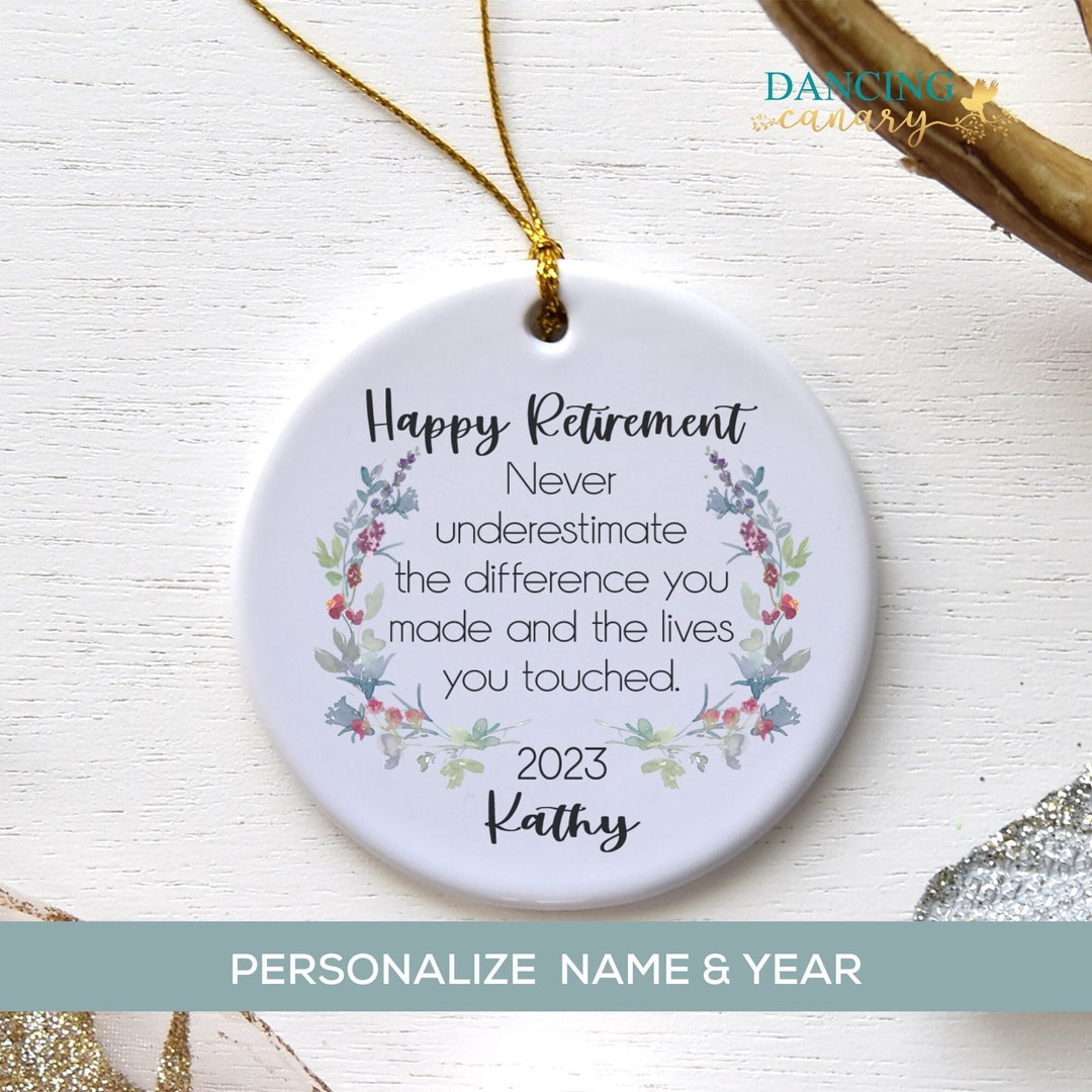 Happy Retirement Ornament Personalized Retirement Gift for - Etsy