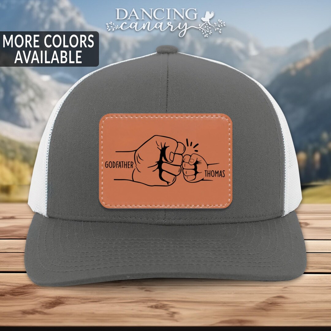 Godfather Leather Patch Hat Custom God Father Gift From Baby Fist Bump ...