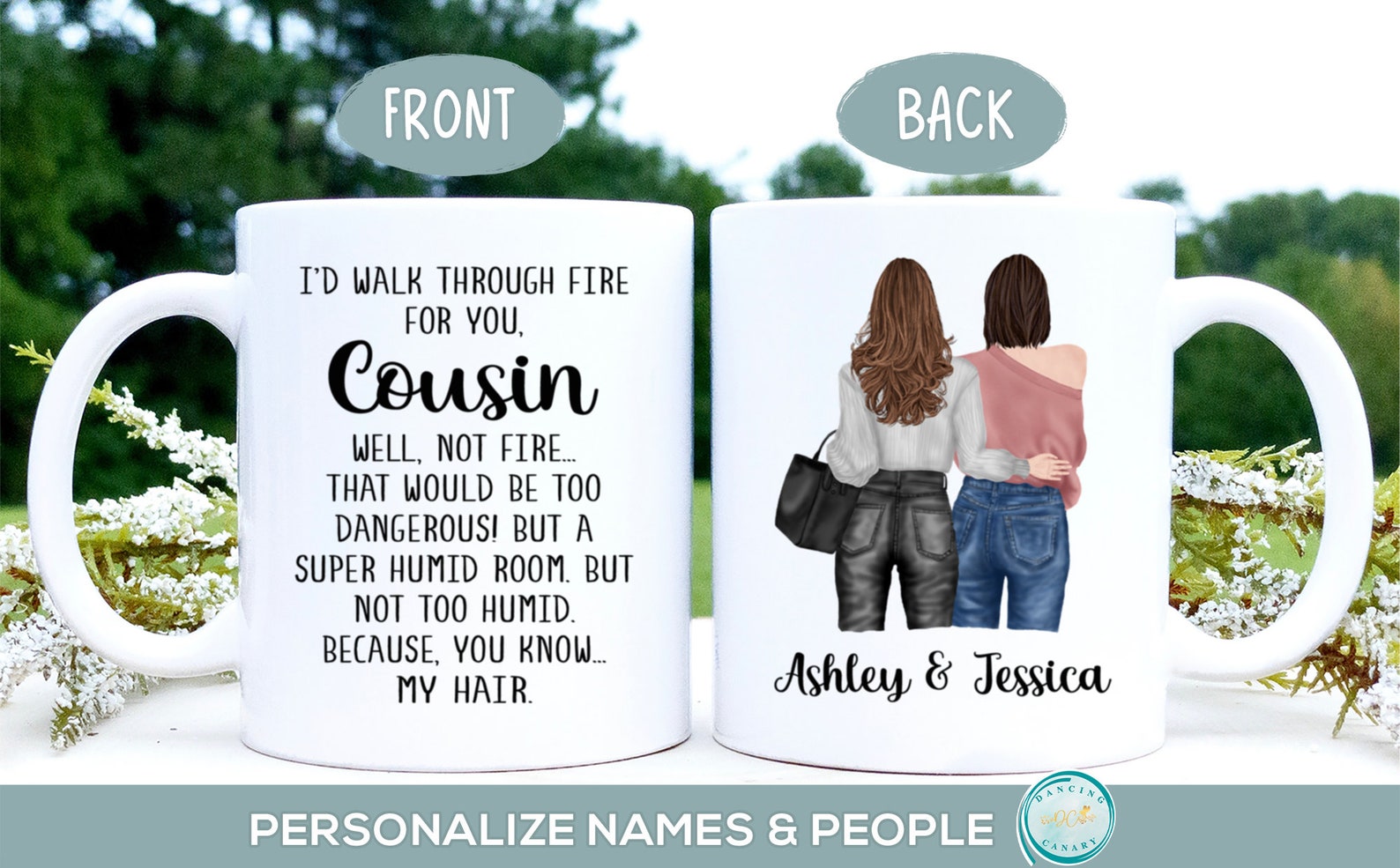 Personalized Cousin Mug, Cousin Christmas or Birthday Gift, I'd Walk ...