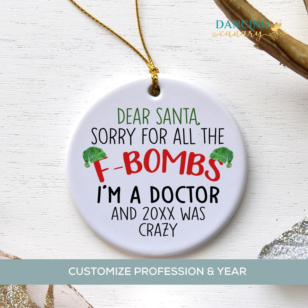 Doctor Christmas Ornament Funny Staff MD Appreciation Gift Physician ...