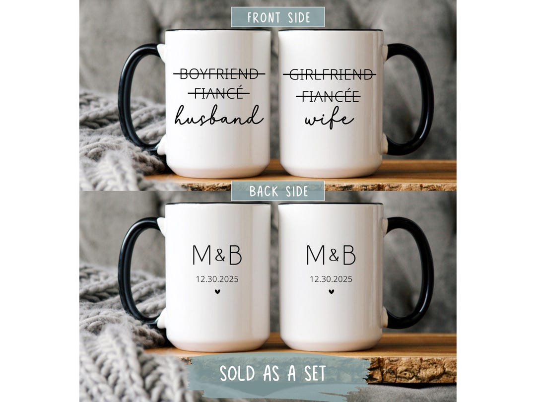 Newlywed Mug Set Couple Wedding Gift Personalized Mr. and Mrs ...