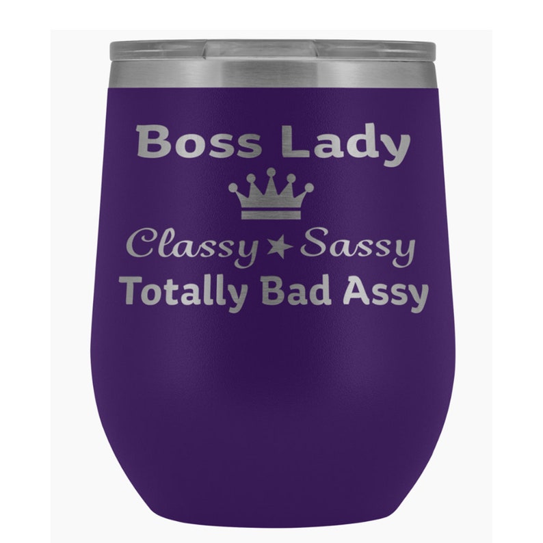 Boss Lady Tumbler Wine Glass Girl Boss Gift Inspirational - Etsy
