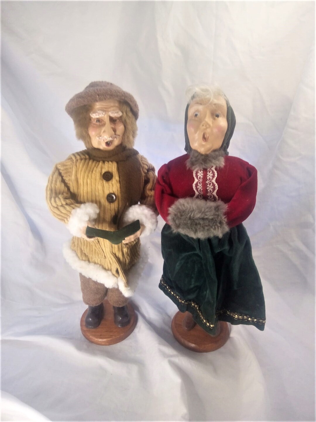 Lot of 2 Vintage Christmas Caroler Figurines 13 Inch Man and Woman ...