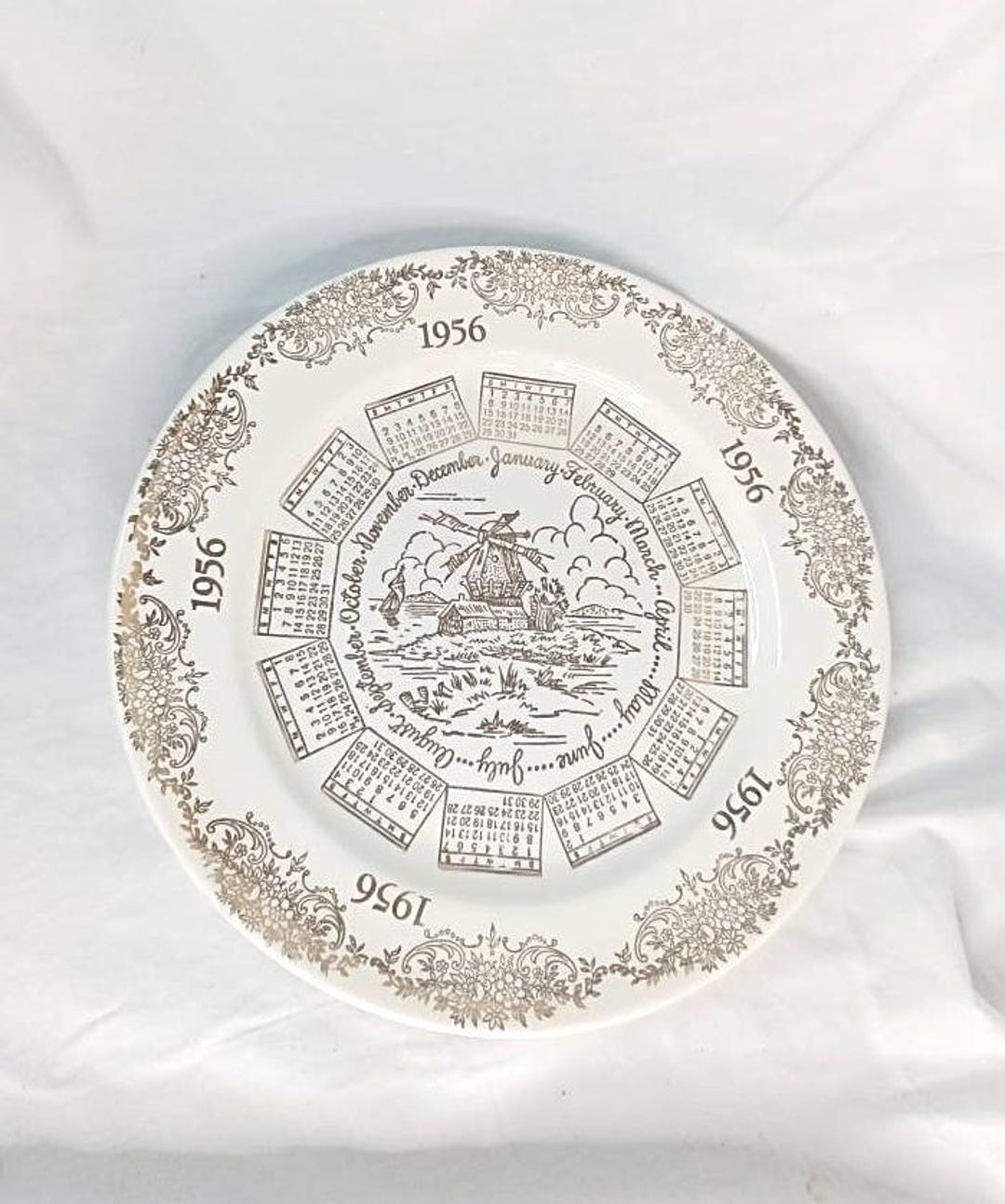 1956 Ceramic Calendar Plate Birthday Anniversary - Etsy