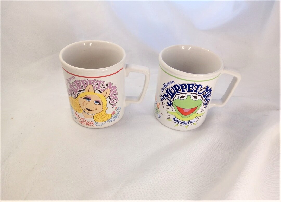 Vintage Kermit the Frog and Miss Piggy Ceramic Mugs Sigma Jim Henson's ...