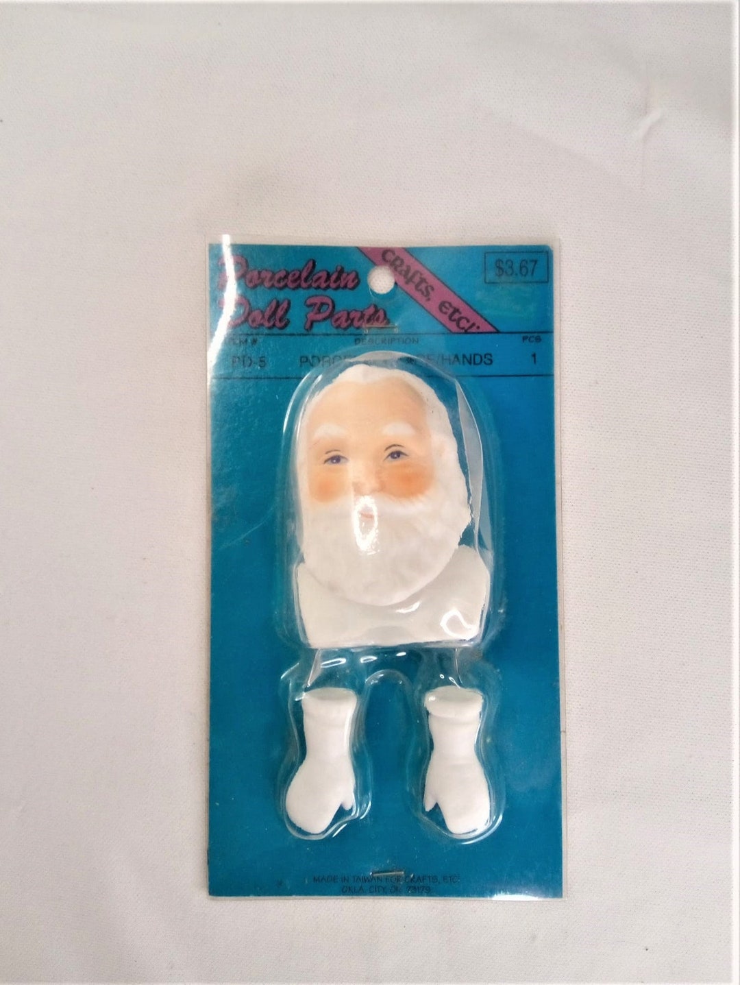 Porcelain Santa Head and Hands by Crafts Etc - Etsy