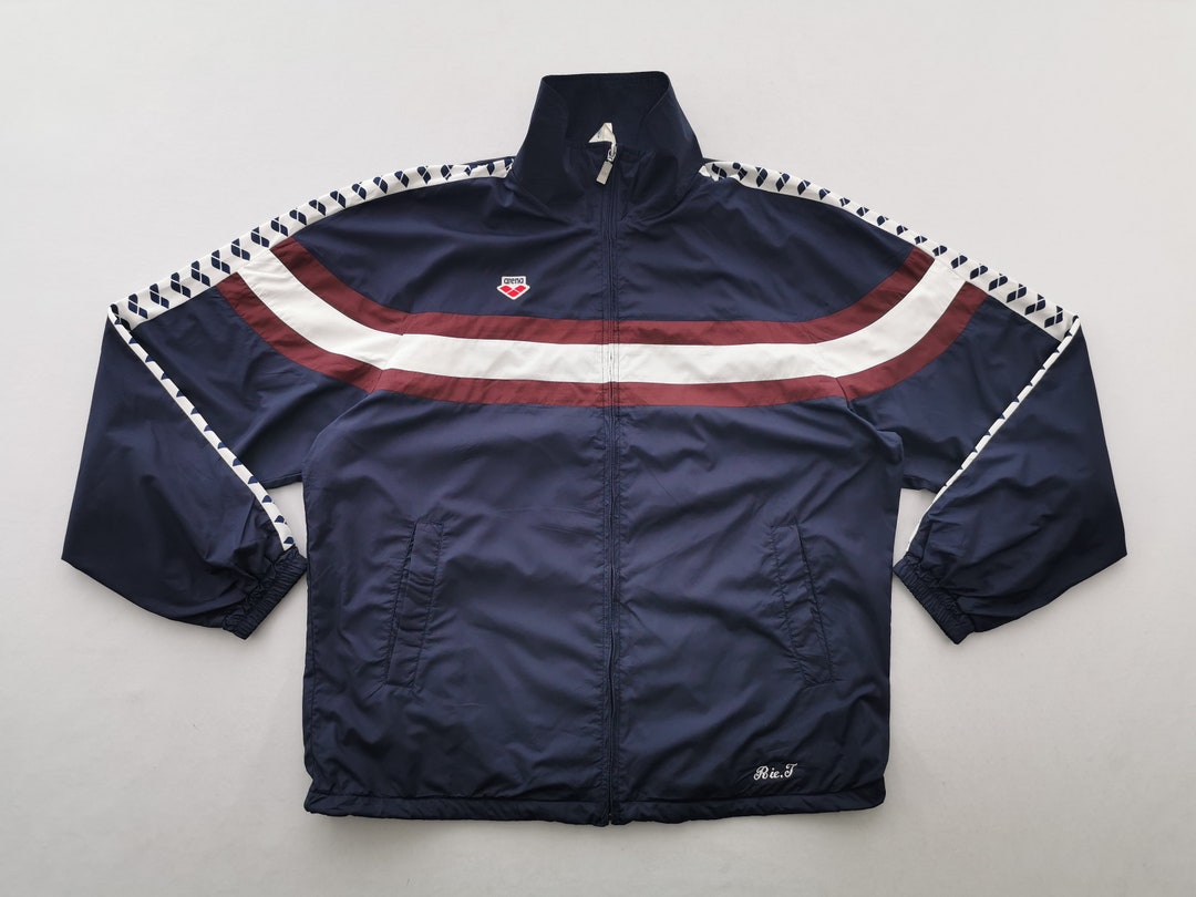 Arena Jacket Vintage Arena by Descente Taped Logo Windbreaker Jacket ...