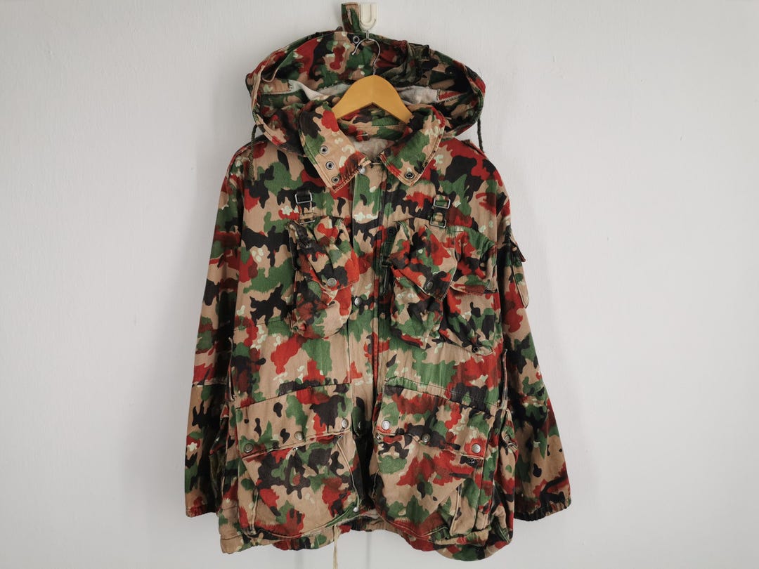 Vintage 70s Swiss M70 TAZ 83 Alpenflage Camo Switzerland Army Coat ...