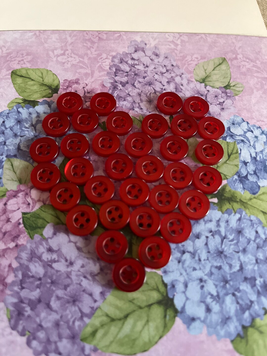 1970's Retro Red Bulk Buttons Set of 34 4 Hole Buttons Plastic Sewing ...