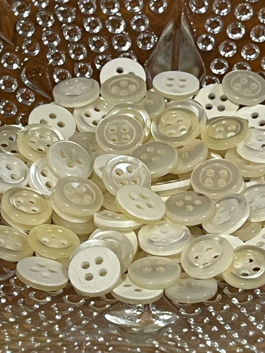Vintage Faux Mother of Pearl Buttons: 100pc Bulk Lot (10-12mm) - Etsy