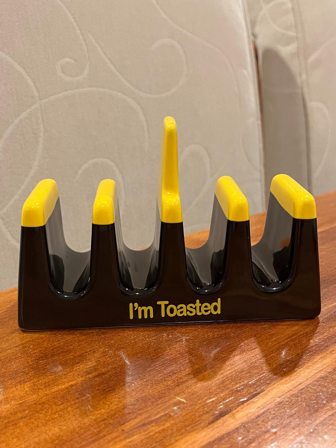 Retro Ceramic Kitsch Toast Holder -i’m Toasted 4 Piece Toast Stsnd ...