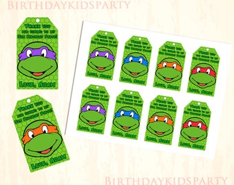 Tmnt favor tags | Etsy