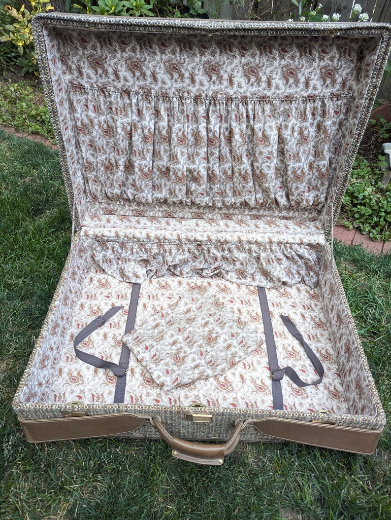 HARTMANN Pullman Tweed Suitcase Leather Trim Paisley Interior - Etsy