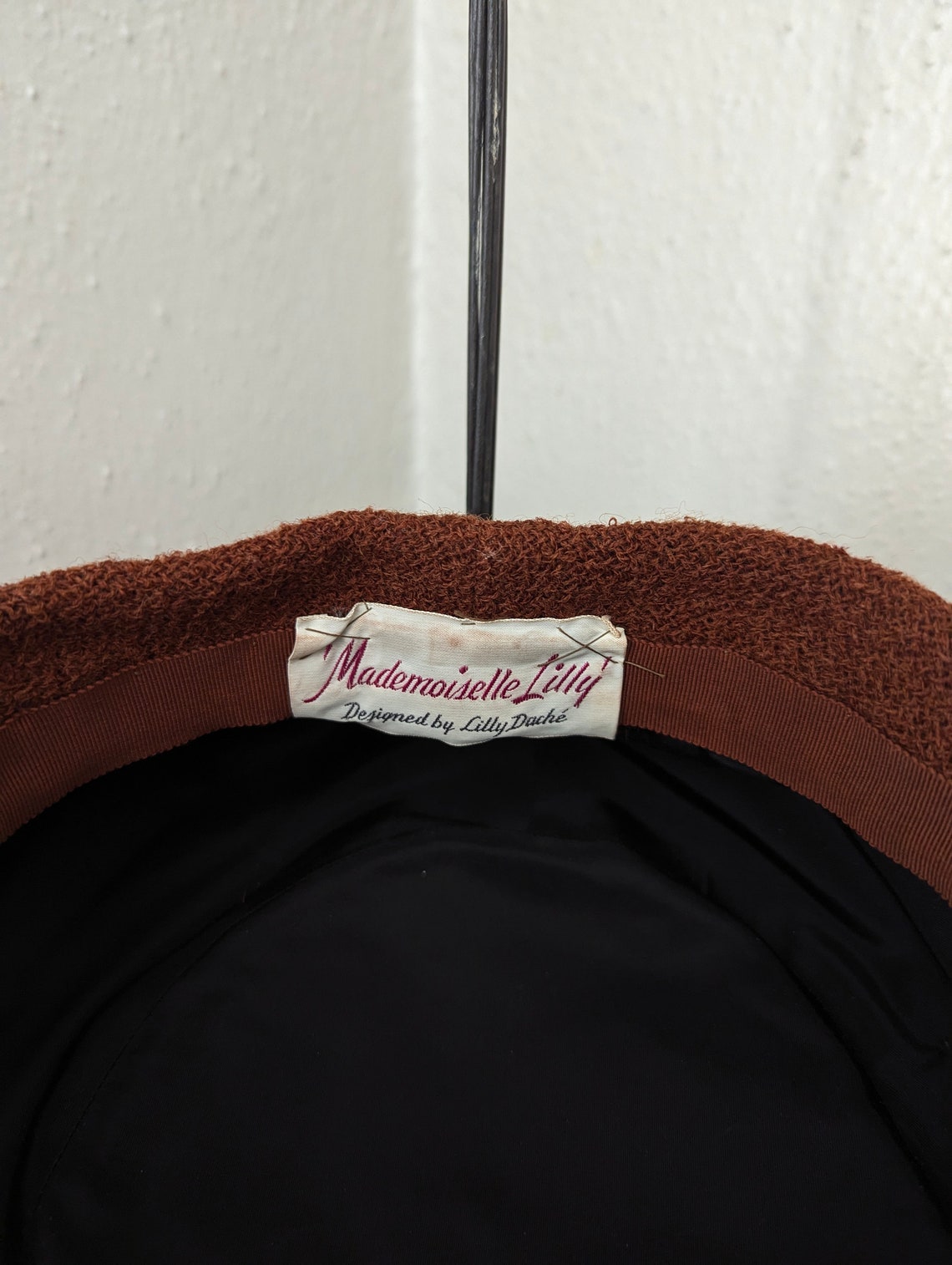 Vintage 50s Designer Lilly Dache Mademoiselle Lilly Cocoa Brown Soft ...