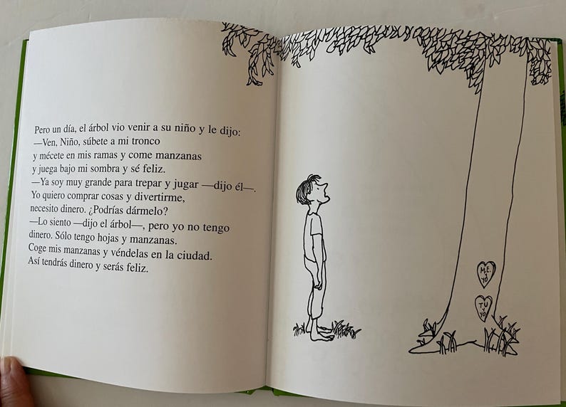 El Arbol Generoso / the Giving Tree Por Shel Silverstein, 1964 Spanish ...