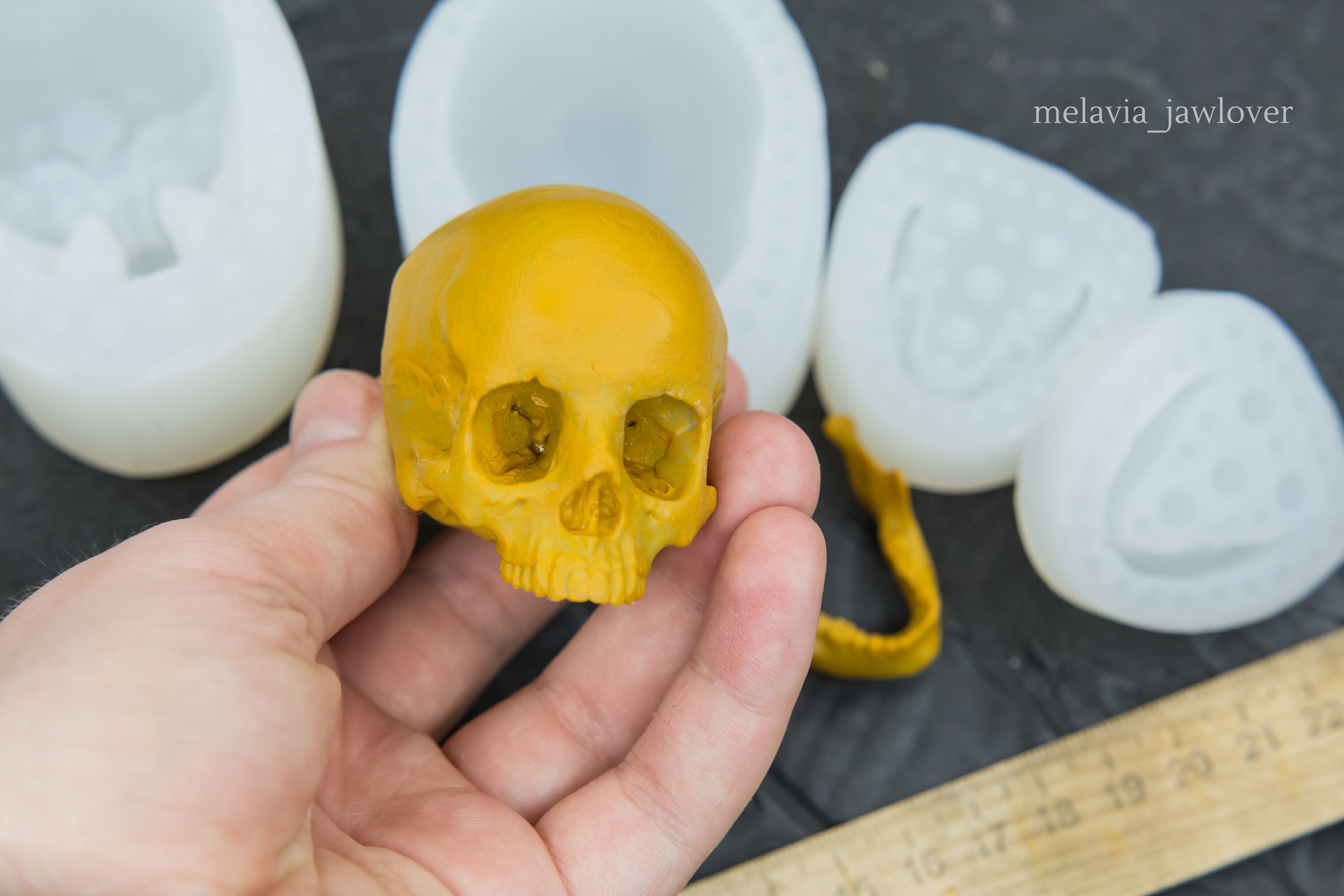 Mold 3d skull with jaw | Etsy